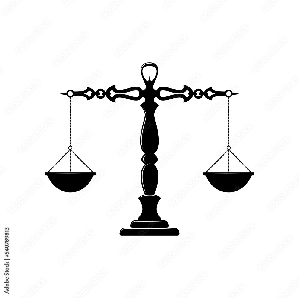 Themis scale of justice isolated sign of dual balance. Vector court ...