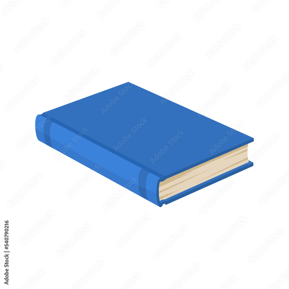 Cartoon blue book in hardcover, bestseller or modern literature. Vector ...