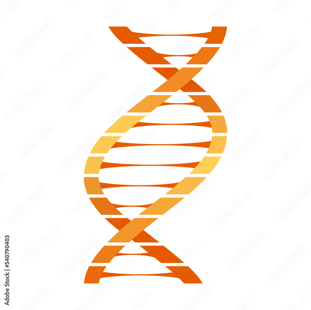 DNA helix structure isolated cartoon spiral human gene, helical structure, mutation of atom ...