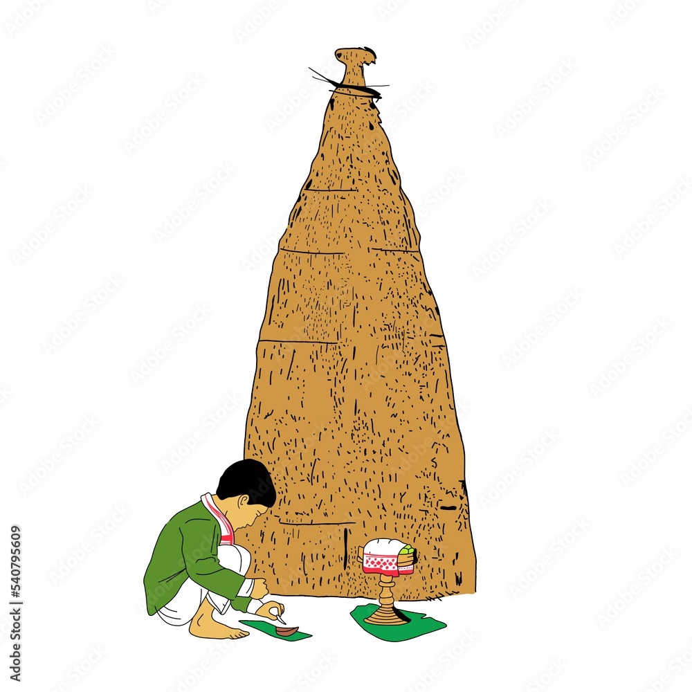 Magh Bihu Meji vector illustration art Stock Illustration | Adobe Stock