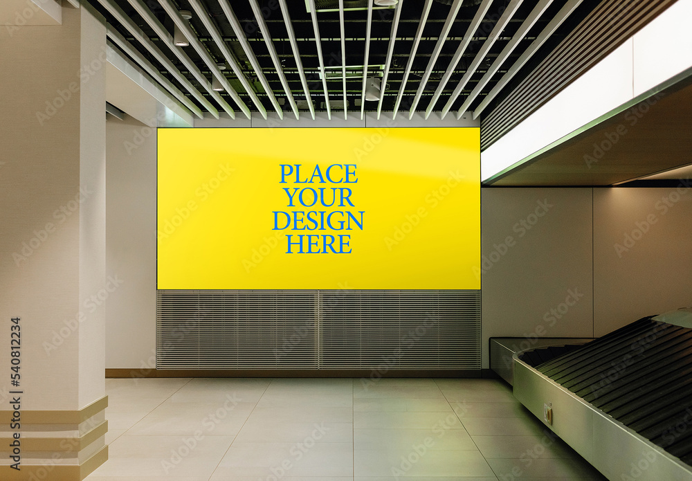 Luggage Room Screen Mockup Template Stock Template | Adobe Stock