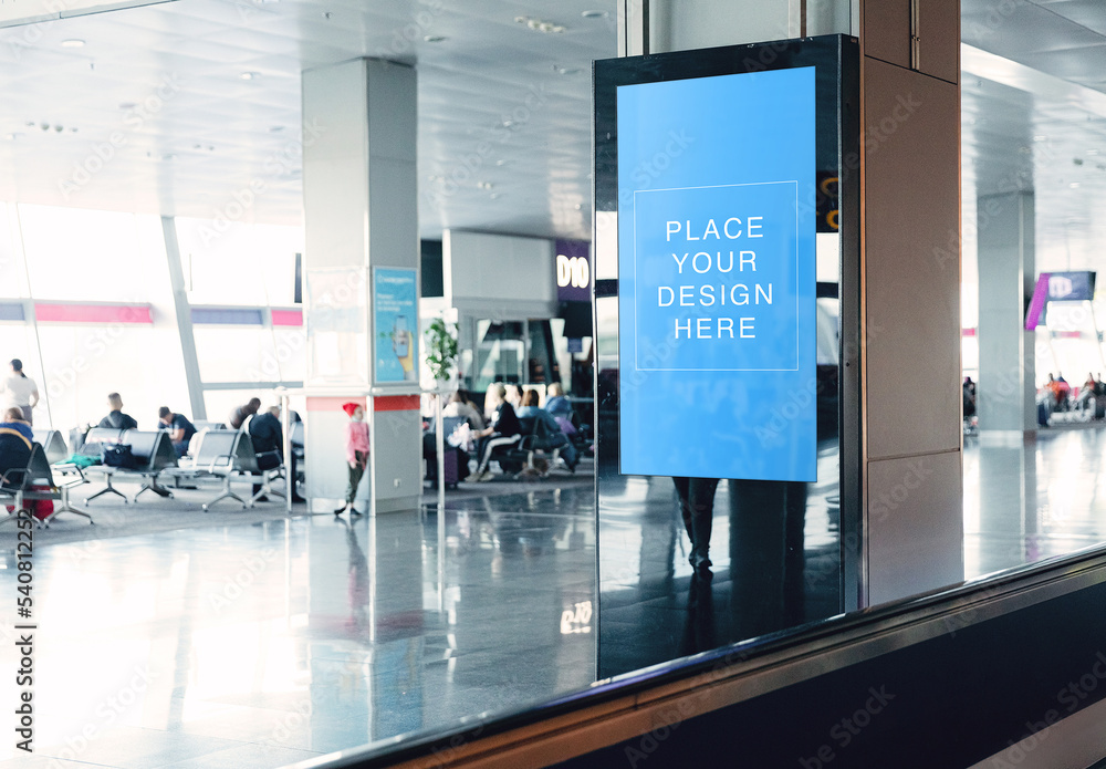 Airport Billboard Poster Mockup Stock Template | Adobe Stock