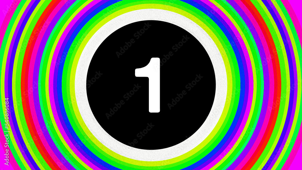 Numbers One or 1, Retro Art and Kids learning material. Stock ...