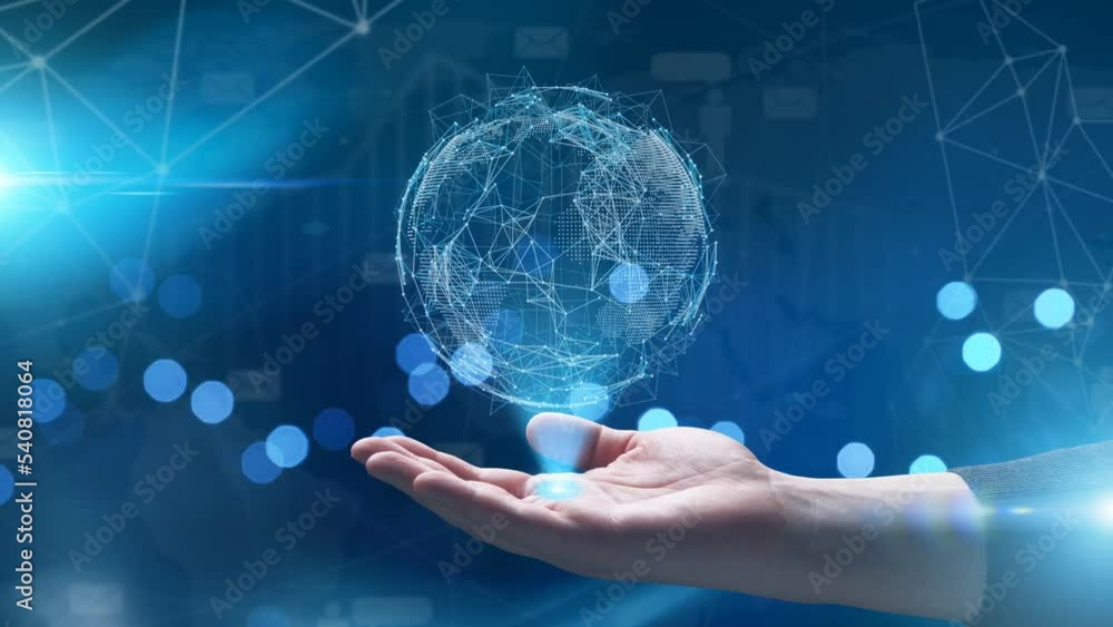 Vidéo Stock Tech earth globalization in 3d animation. Global Business ...