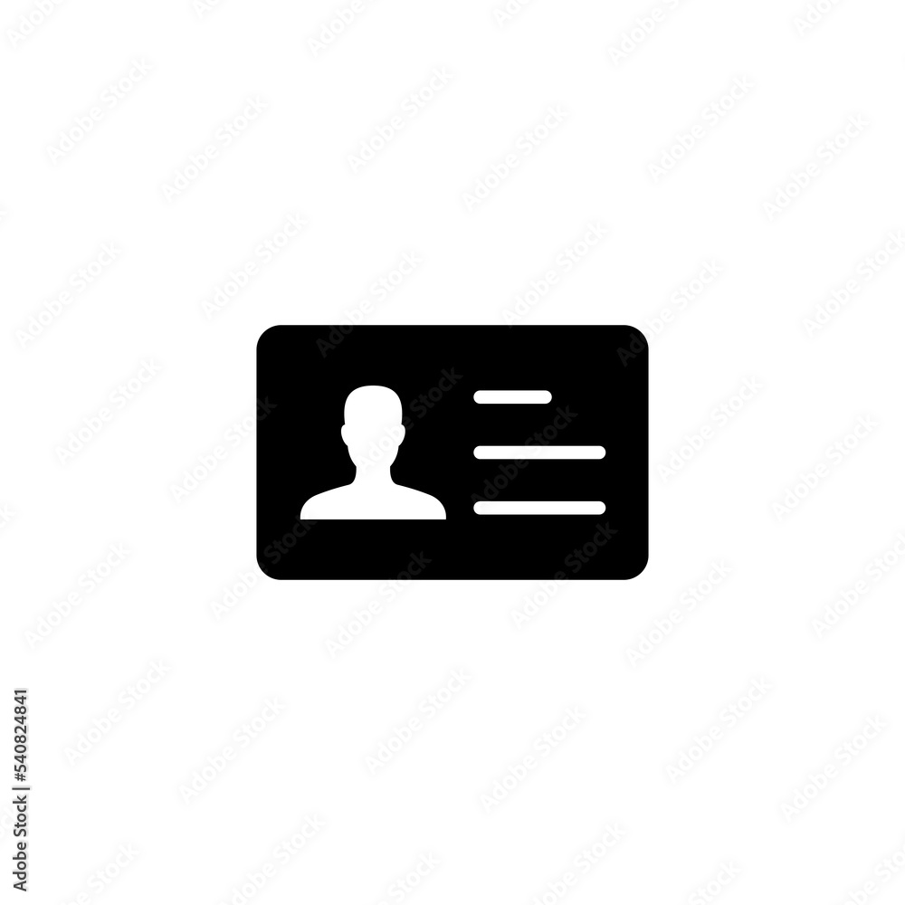 License icon vector illustration. ID card icon. driver license, staff ...