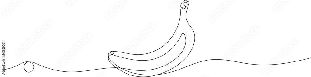 Banana Line Art Drawing. Continuous Line Drawing of Banana. Vector ...