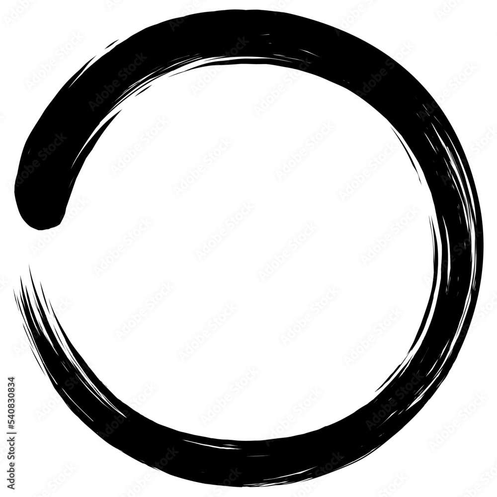 Enso Zen Japanese Circle Brush Stroke Vector Illustration Ink Stroke ...