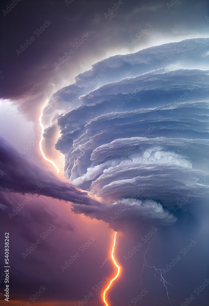 Supercell Thunderstorm Rainstorm Tornado warning Weather Storm Chasing ...