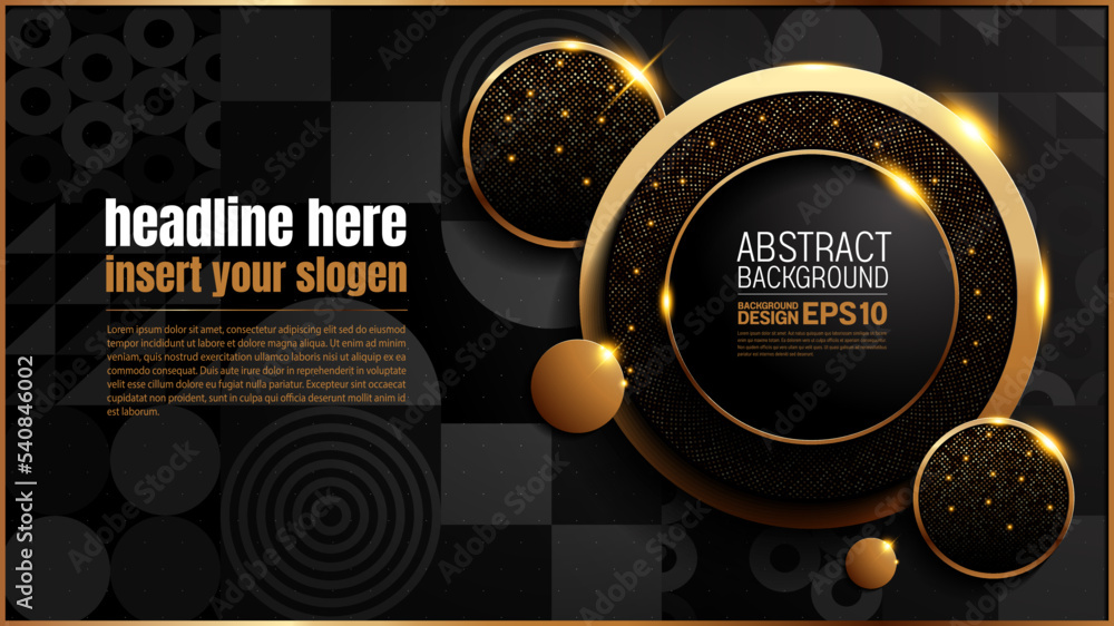 abstract black bauhaus style, golden sparkle background, luxury image ...