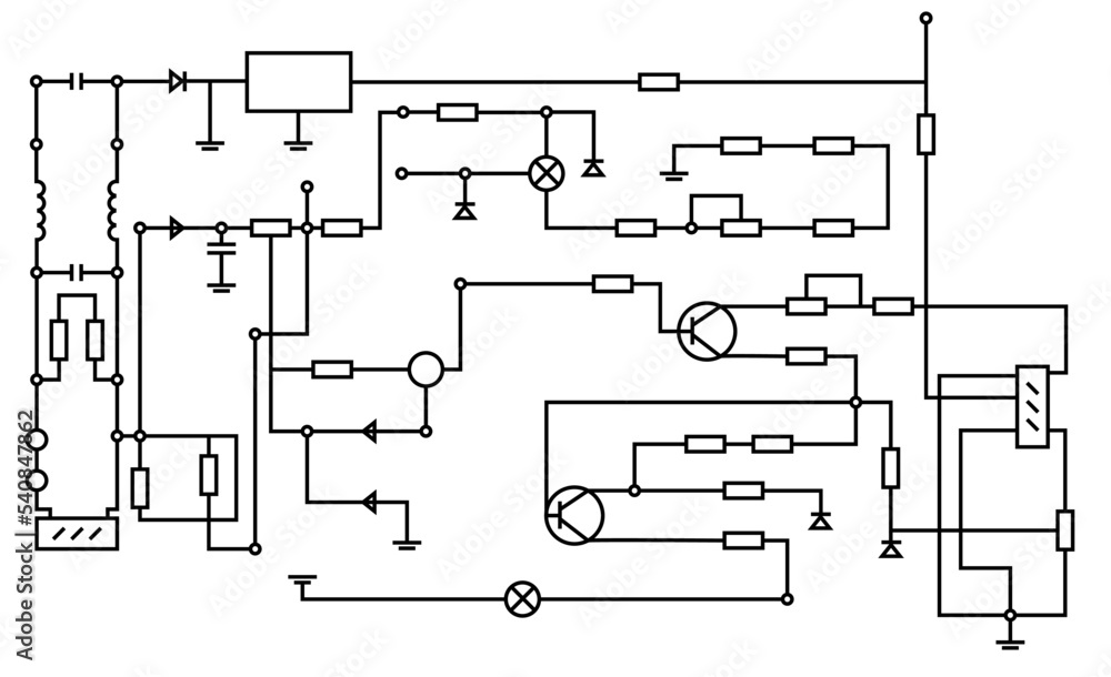 Illustration of wiring diagram on white background, banner design Stock ...