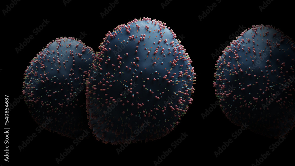 Respiratory syncytial virus or RSV, 3d rendering medical illustration ...