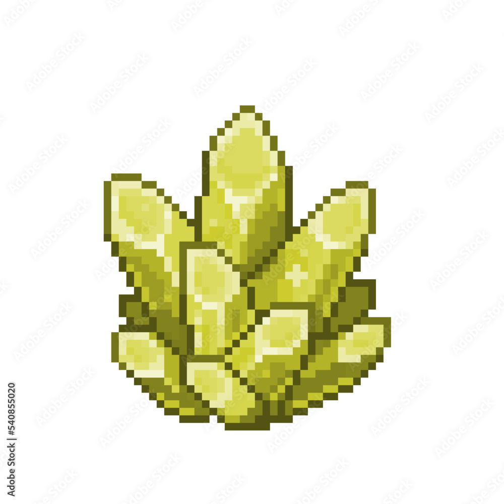 An 8-bit retro-styled pixel-art illustration of a yellow glowing ...