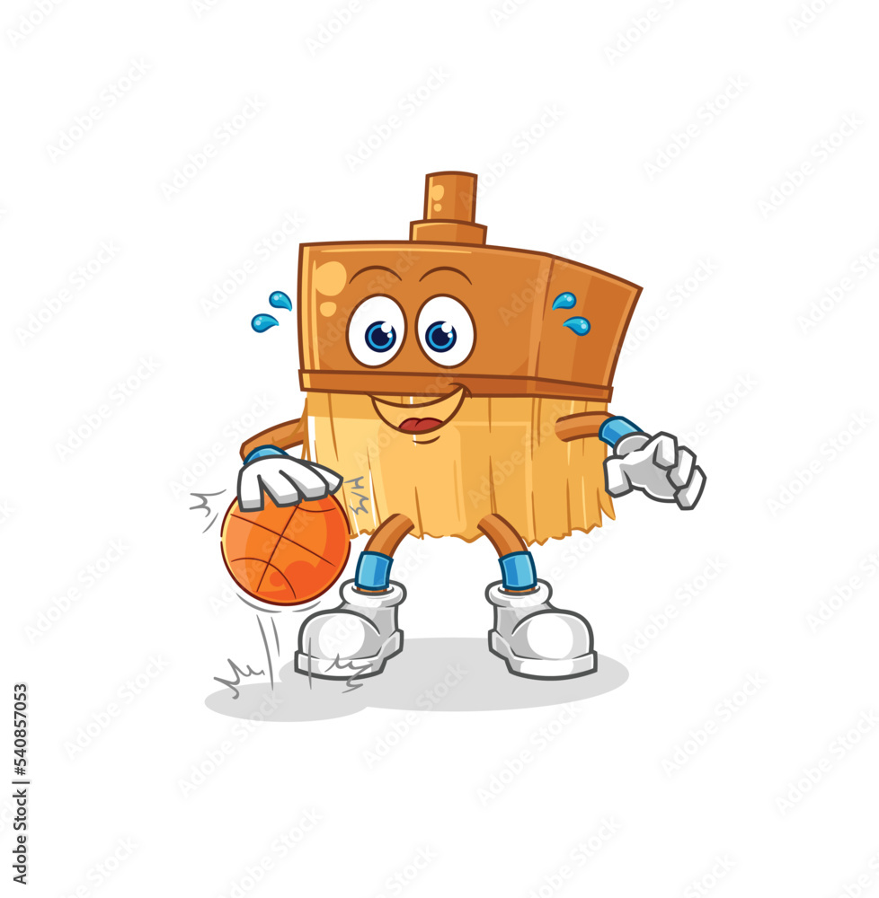 paintbrush dribble basketball character. cartoon mascot vector Stock ...