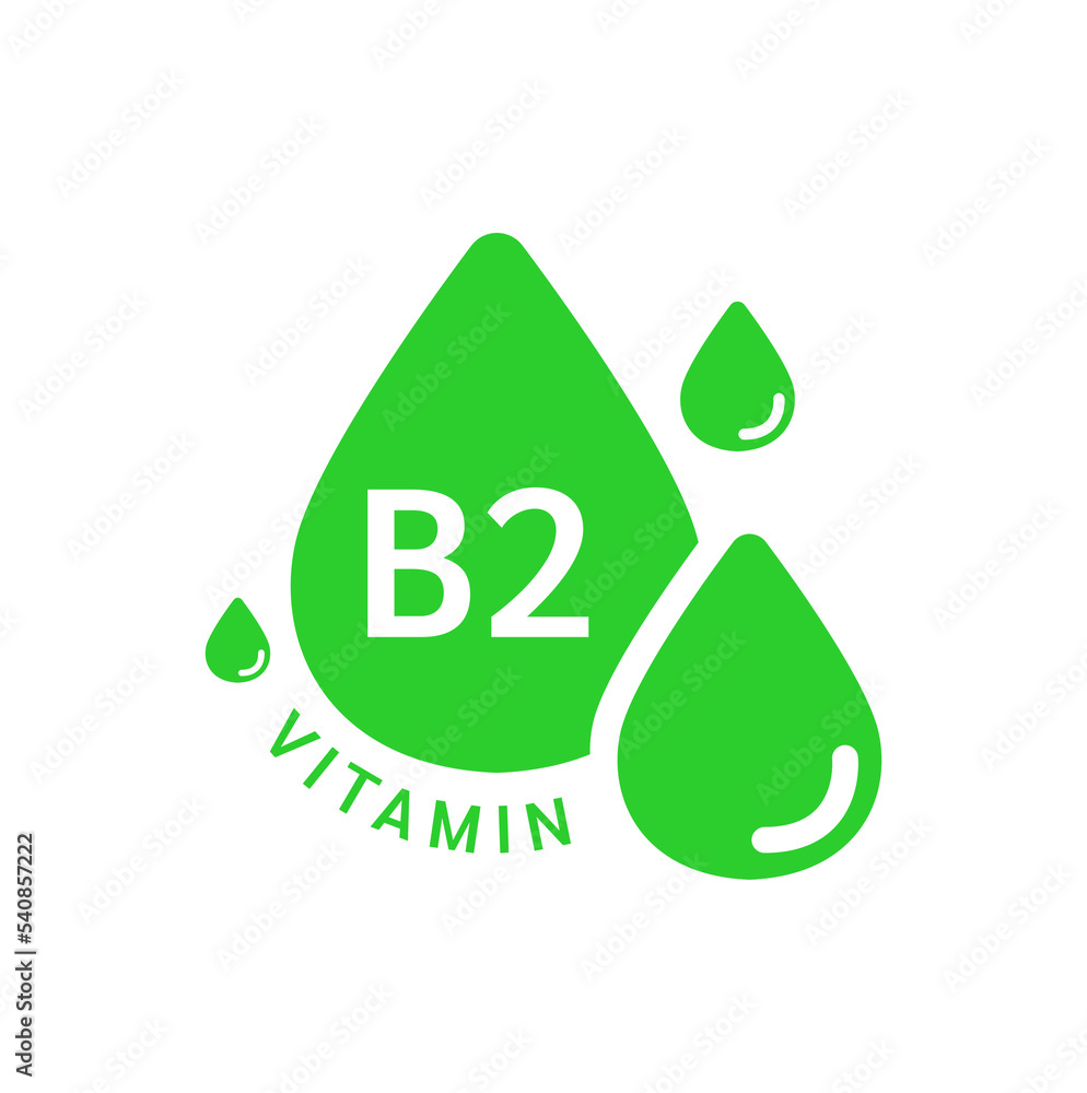 Vecteur Stock Vitamin B2 icon green in form simple line water drop ...