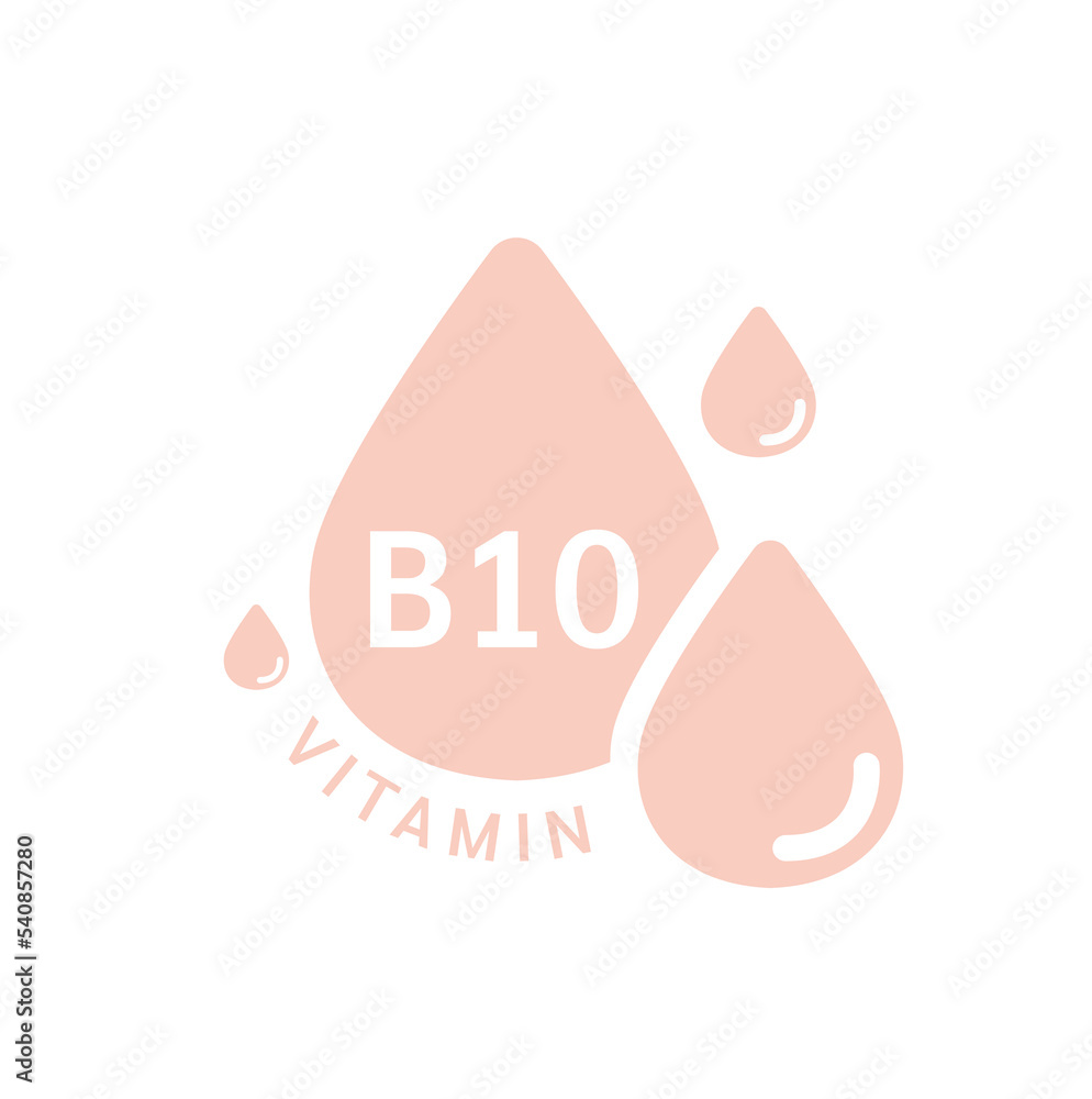 Vitamin B10 icon cream in form simple line water drop. Isolated on ...