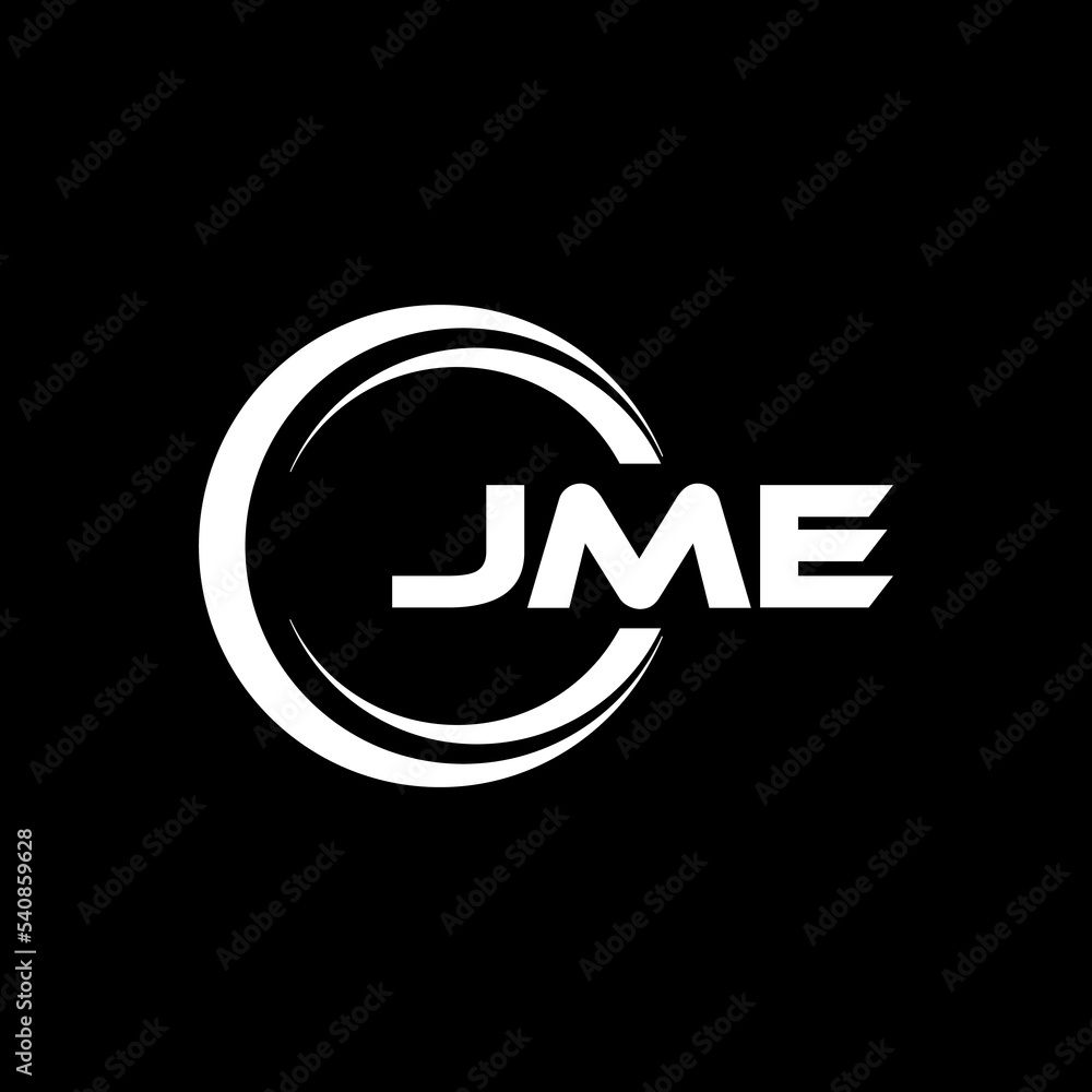 JME letter logo design with black background in illustrator, cube logo ...