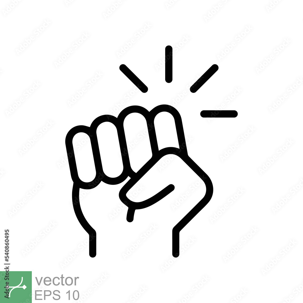 Hand knocking on door icon. Simple outline style. Knock, touch, knuckle ...