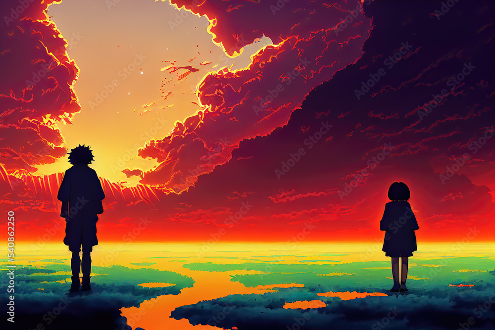 End of the World Where Everything Comes to an End Concept Art Stock ...