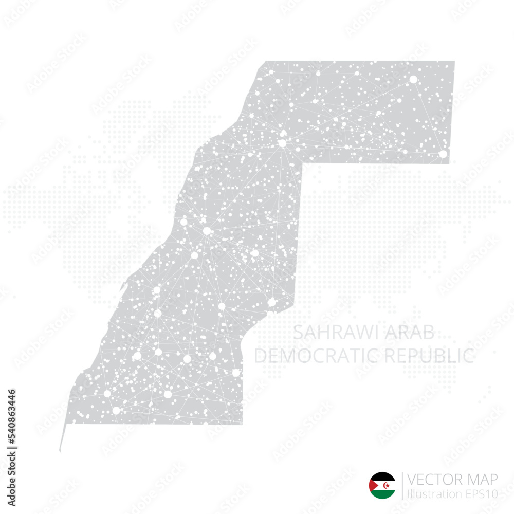 Sahrawi Arab Democratic Republic grey map isolated on white background ...