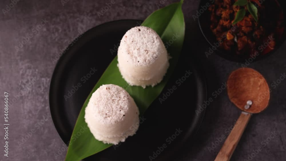 Rice Puttu white Pittu , Kadala Chickpea curry , milk tea , popular ...