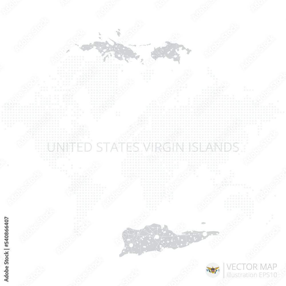 United States Virgin Islands grey map isolated on white background with ...