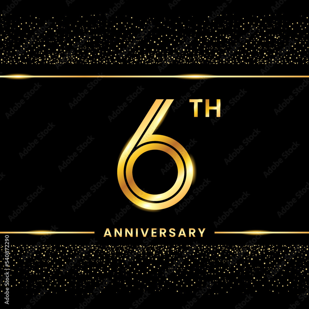 6th Anniversary Logotype. Golden Anniversary template design for ...