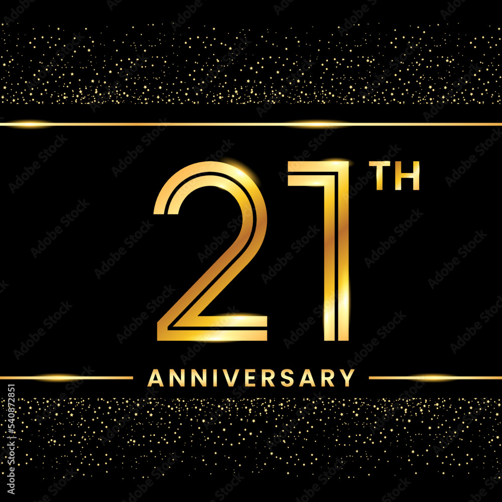 21th Anniversary Logotype. Golden Anniversary template design for ...