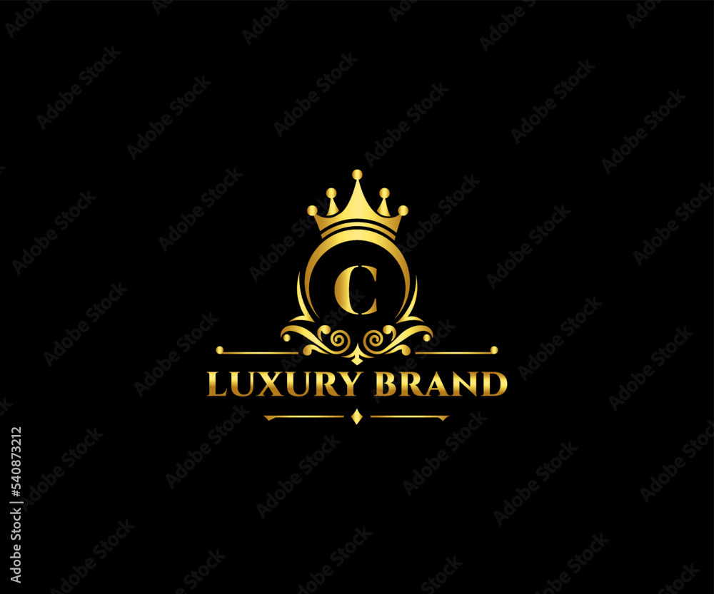 luxury c Letter Initial with Royal Template.elegant with crown logo ...