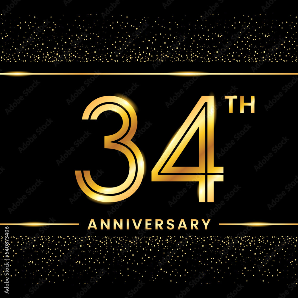 34th Anniversary Logotype. Golden Anniversary template design for ...