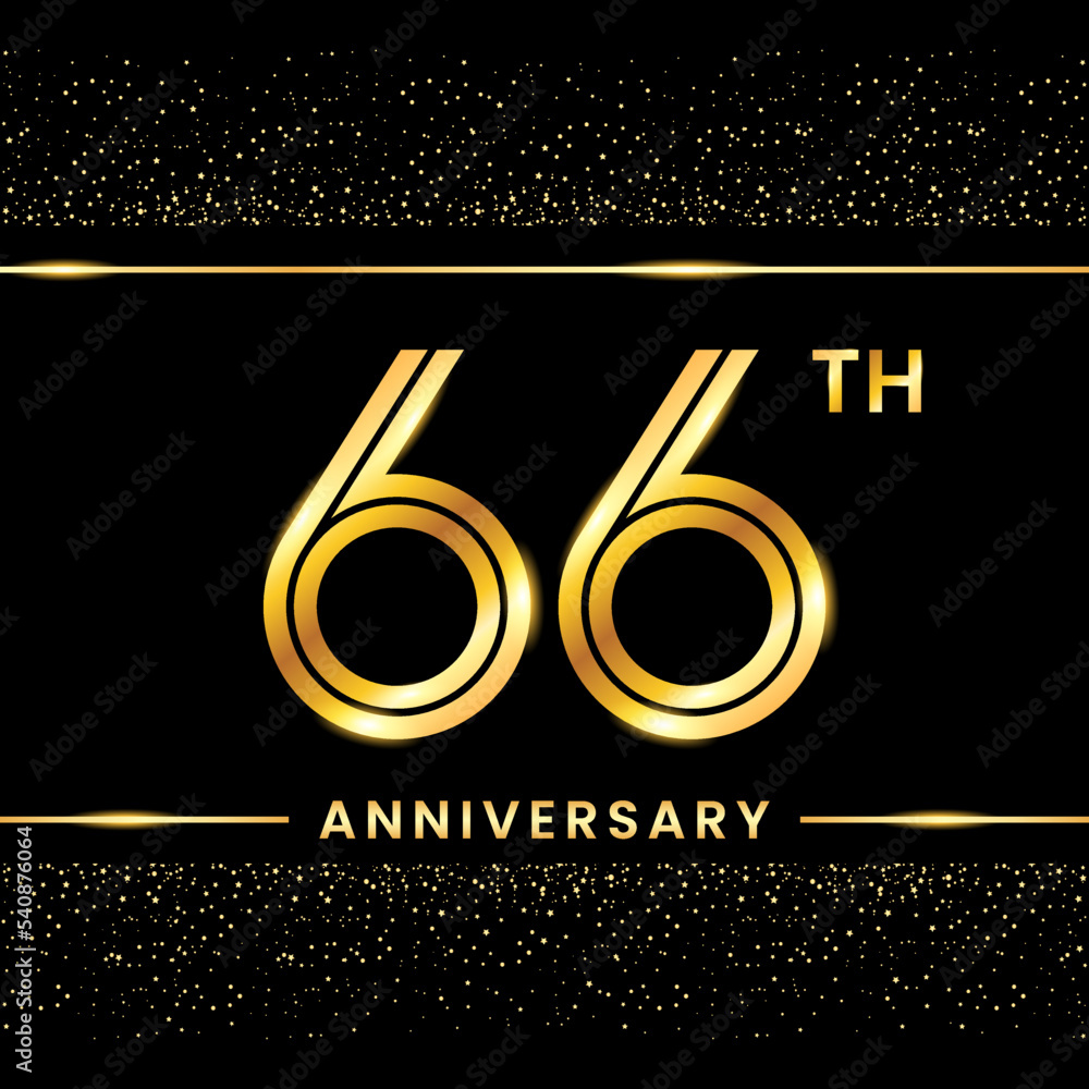 66th Anniversary Logotype. Golden Anniversary template design for ...