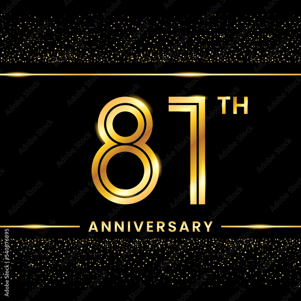 81th Anniversary Logotype Golden Anniversary Template Design For