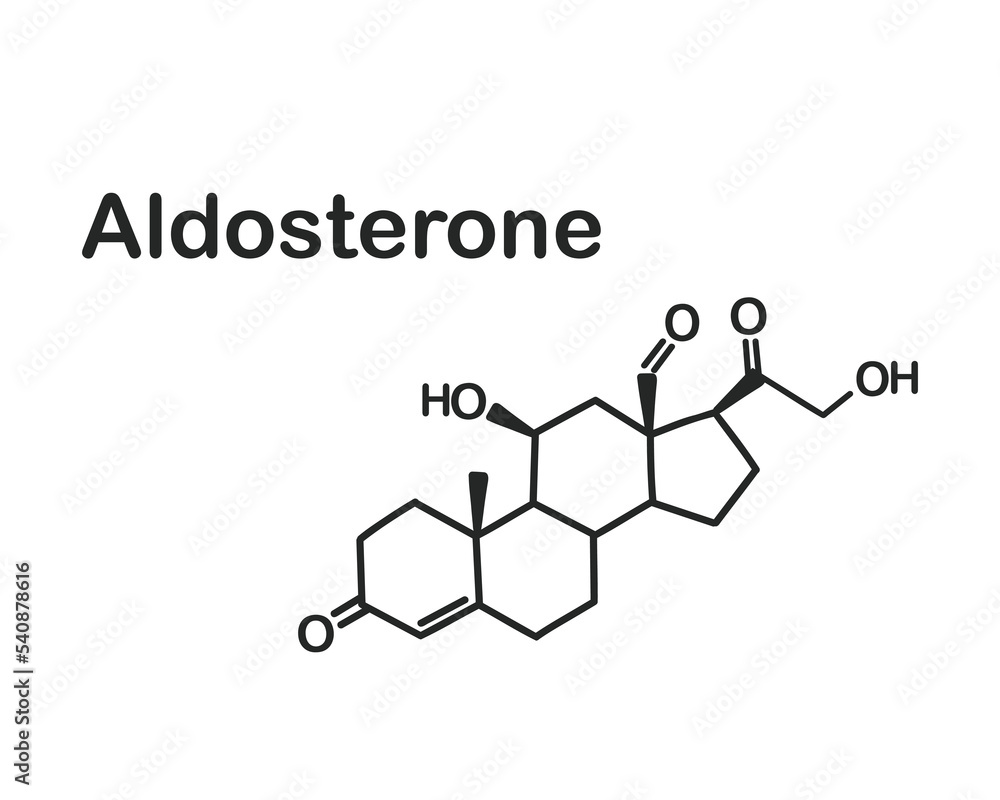 Structural Chemical Formula Of Aldosterone Isolated On White Background Aldosterone