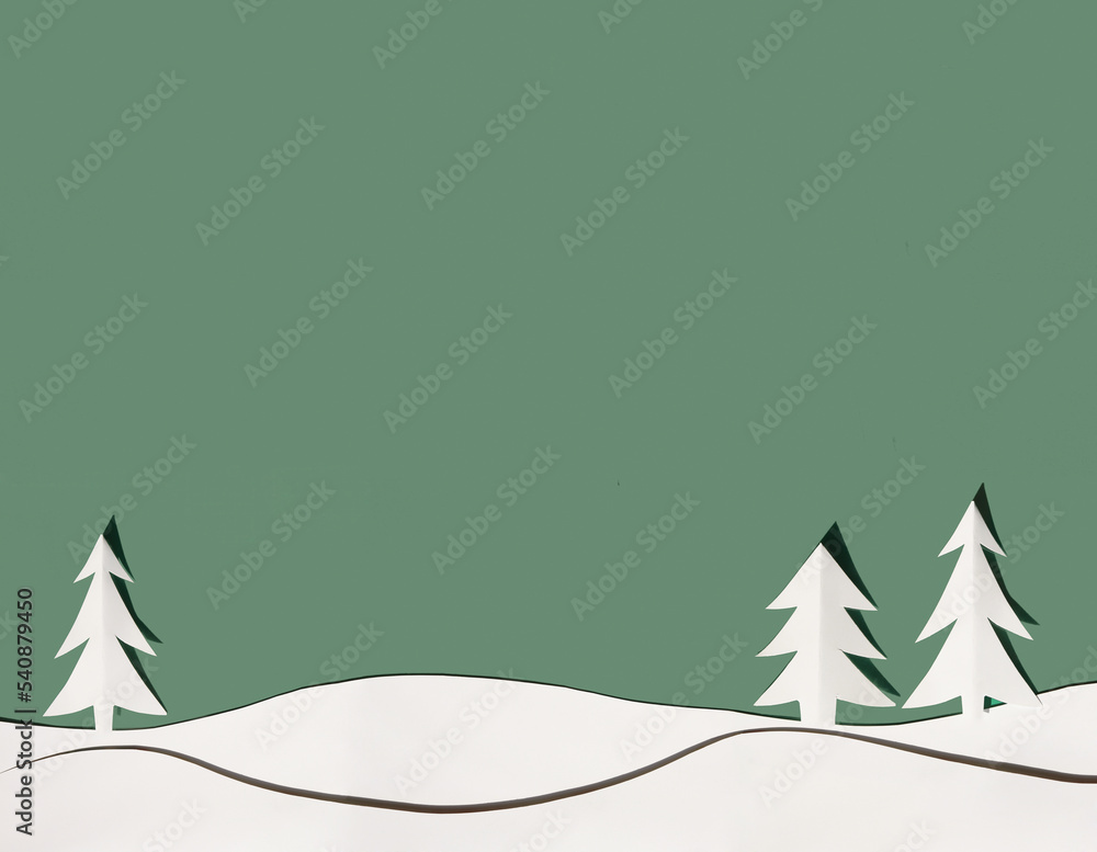 winter holidays background with papercraft elements Stock Illustration ...