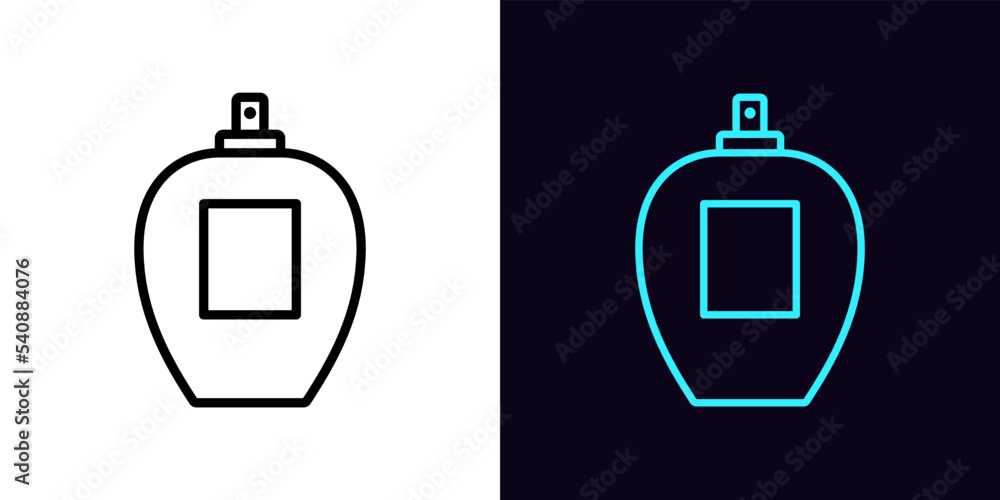 Outline parfum bottle icon, with editable stroke. Linear perfume bottle ...
