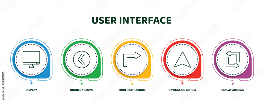 editable thin line icons with infographic template. infographic for user interface concept ...