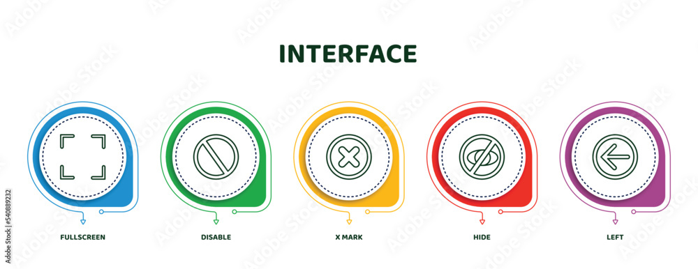 editable thin line icons with infographic template. infographic for interface concept. included ...