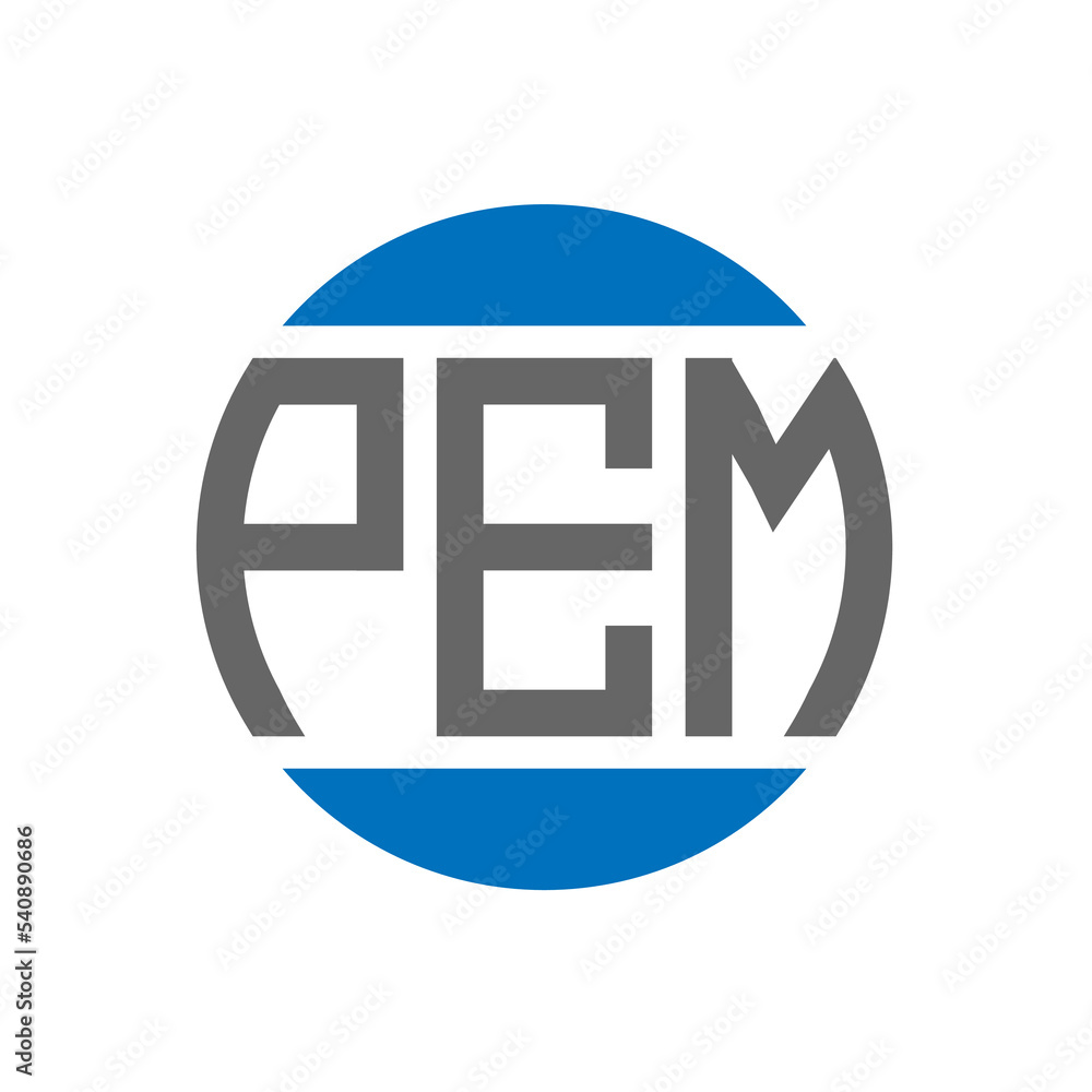 PEM letter logo design on white background. PEM creative initials ...