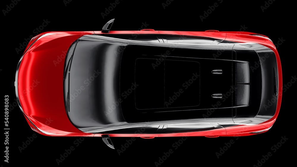 Tokyo. Japan. September 25, 2022. Nissan Ariya 2020. Red electric SUV ...