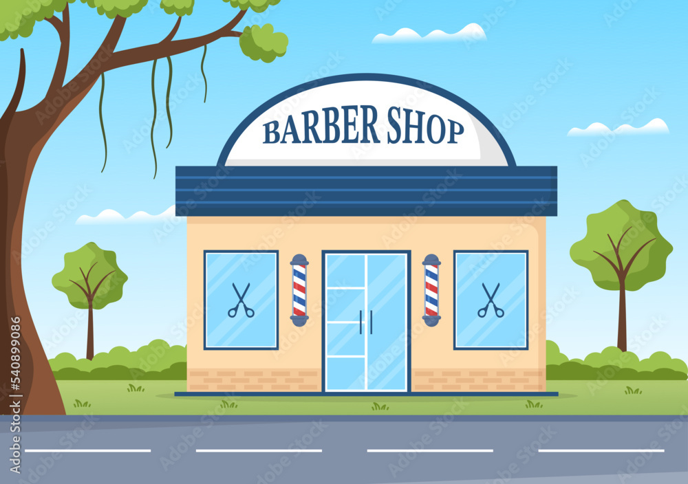 Barber Shop for Male or Female Clients Haircut with Mirrors, Desk and ...