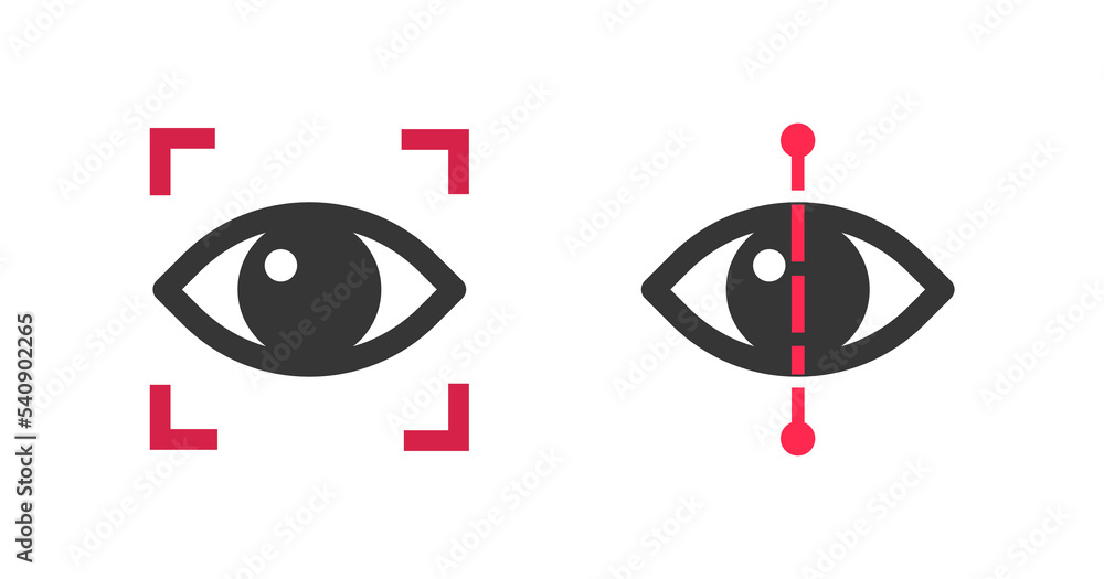 Eye scan icon pictogram vector or digital identity biometric ...