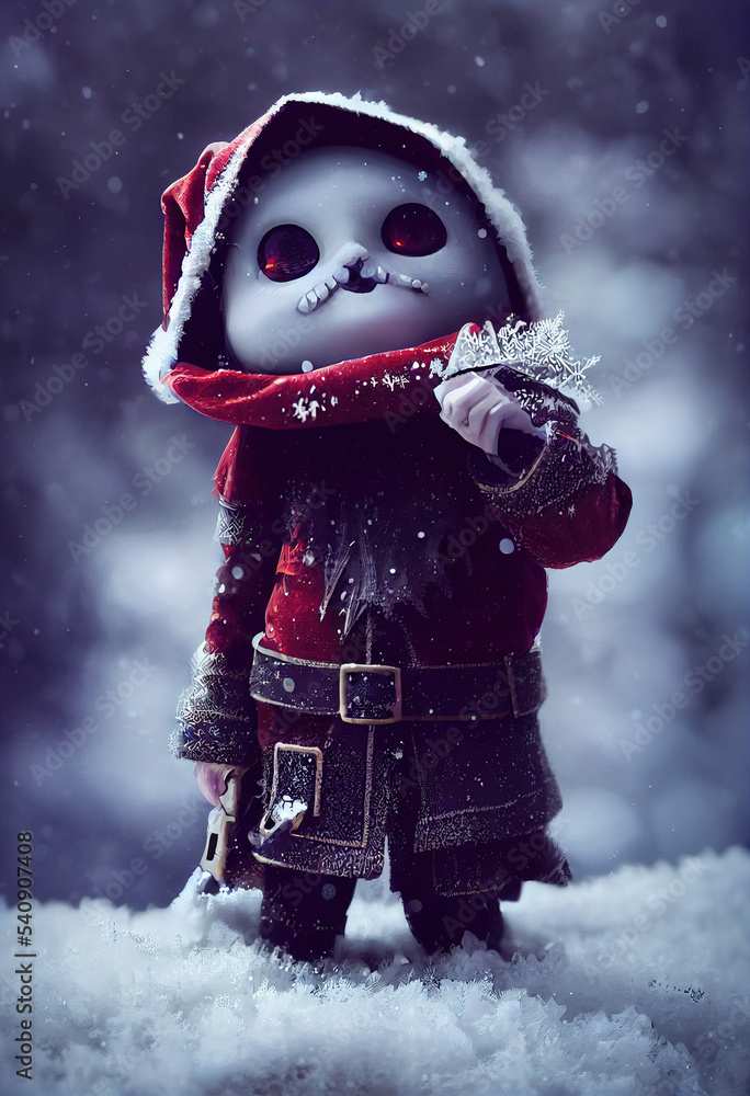 Punk Santa Claus with skull head wearing steampunk clothes and hat ...