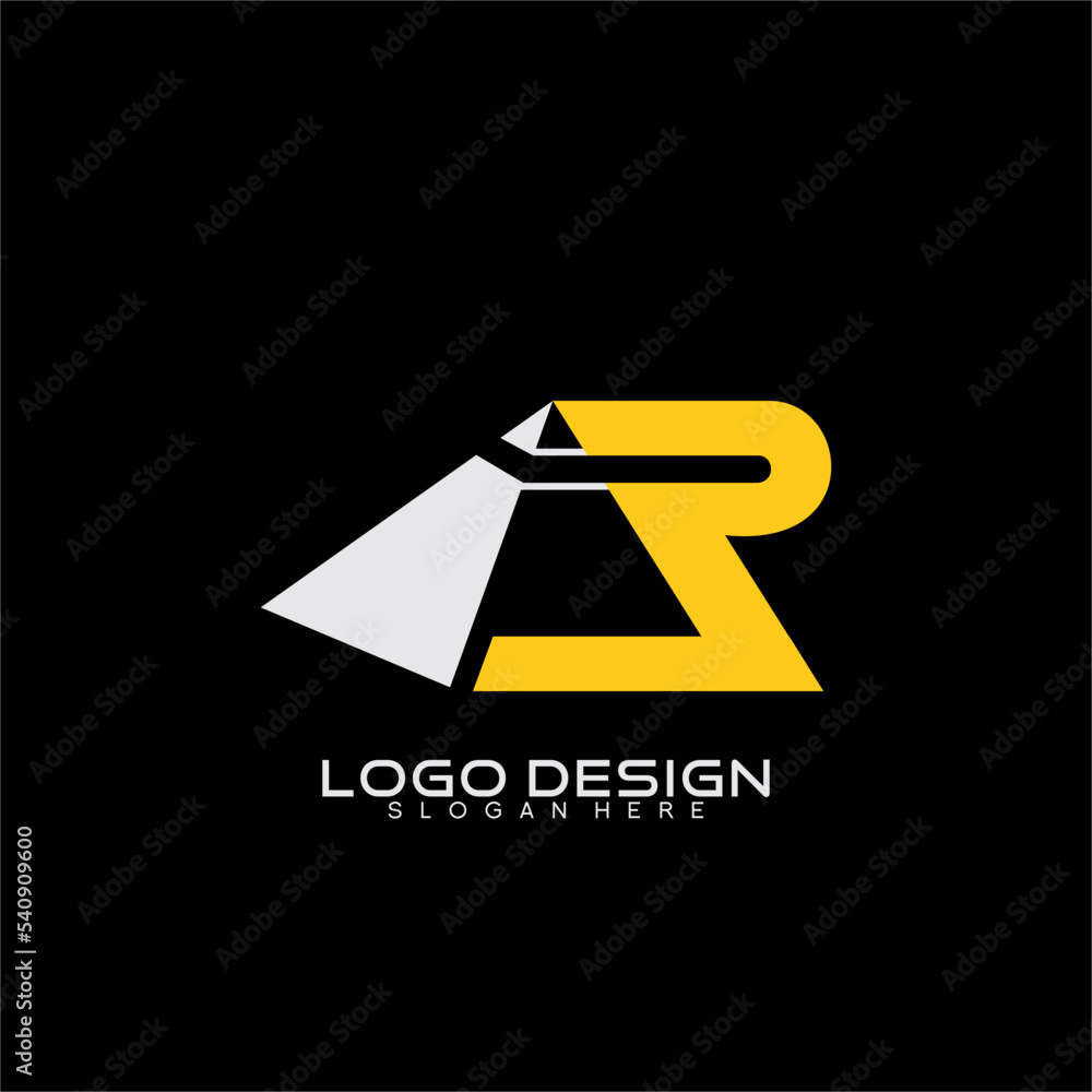 Pyramid vector logo design with letter R. Stock Vector | Adobe Stock