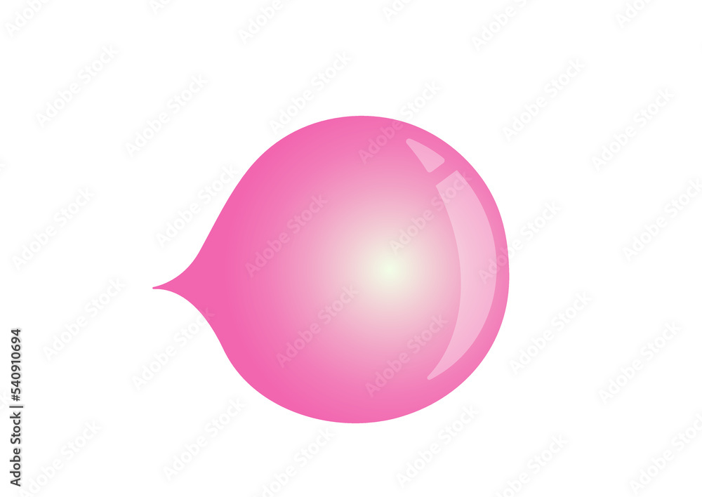 Bubble gum balloon. Blowing bubble gum vector illustration Stock Vector ...