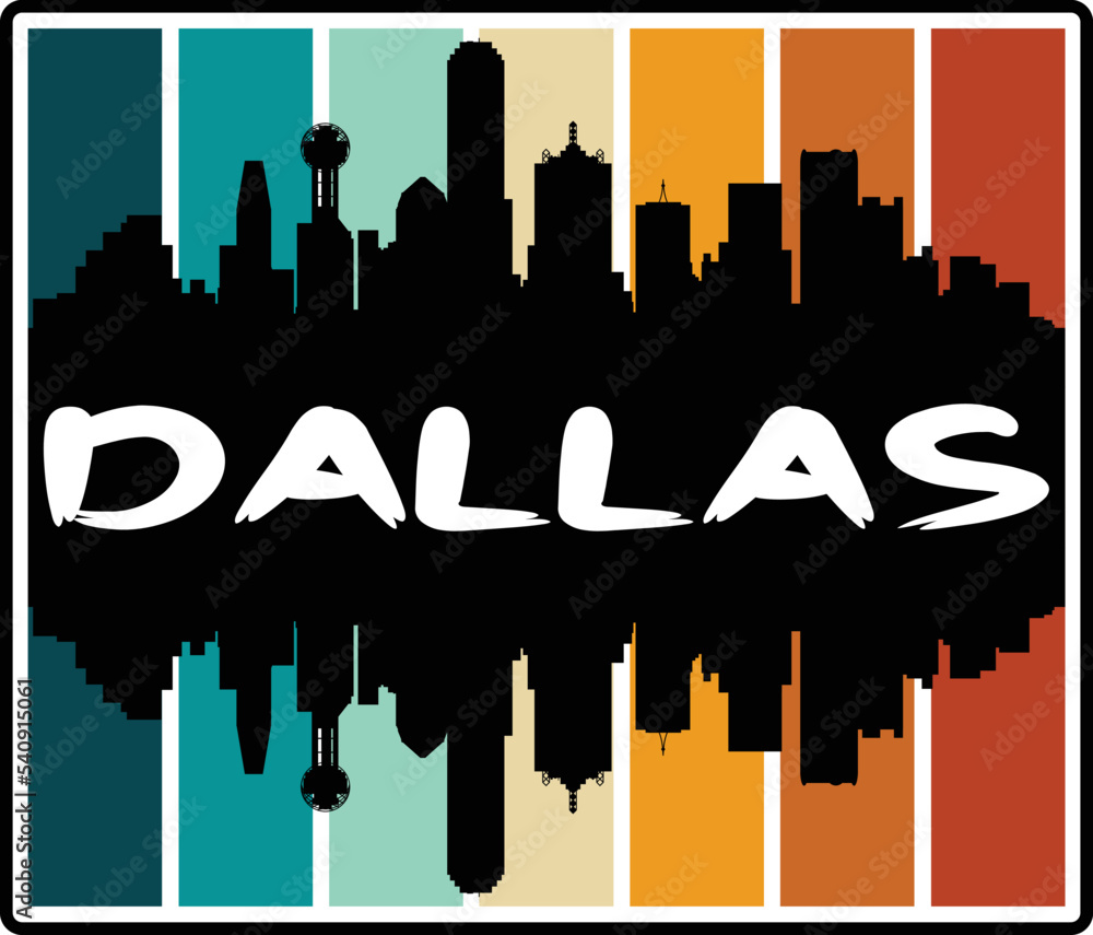 Dallas Texas USA Skyline Sunset Travel Souvenir Sticker Logo Badge ...