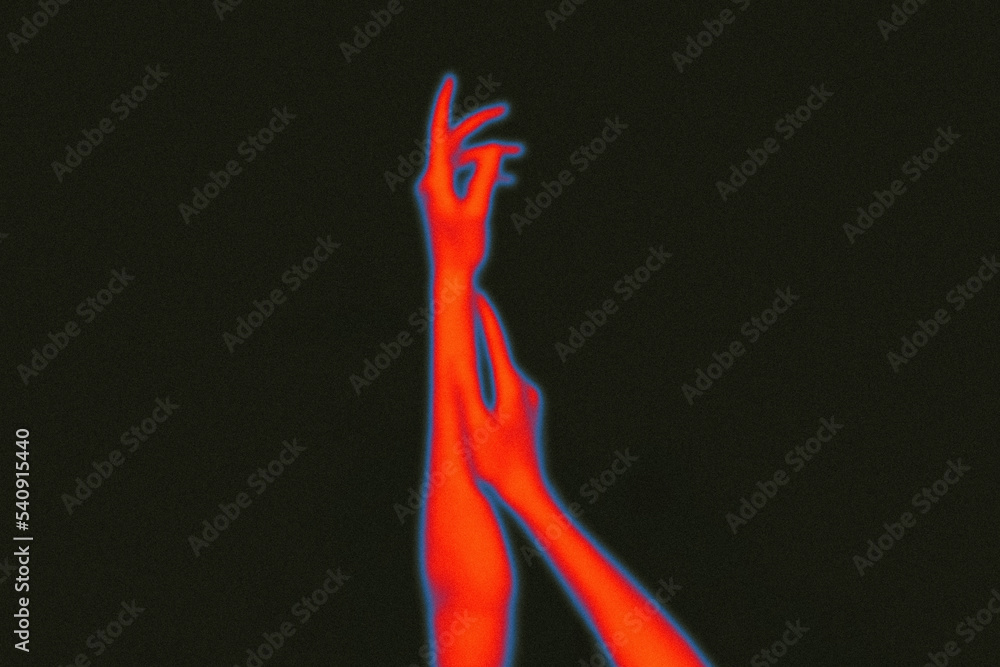 reaching hands, abstract concept design, modern trendy gradient ...