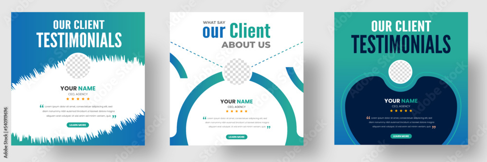Customer feedback testimonial social media post web banner template ...