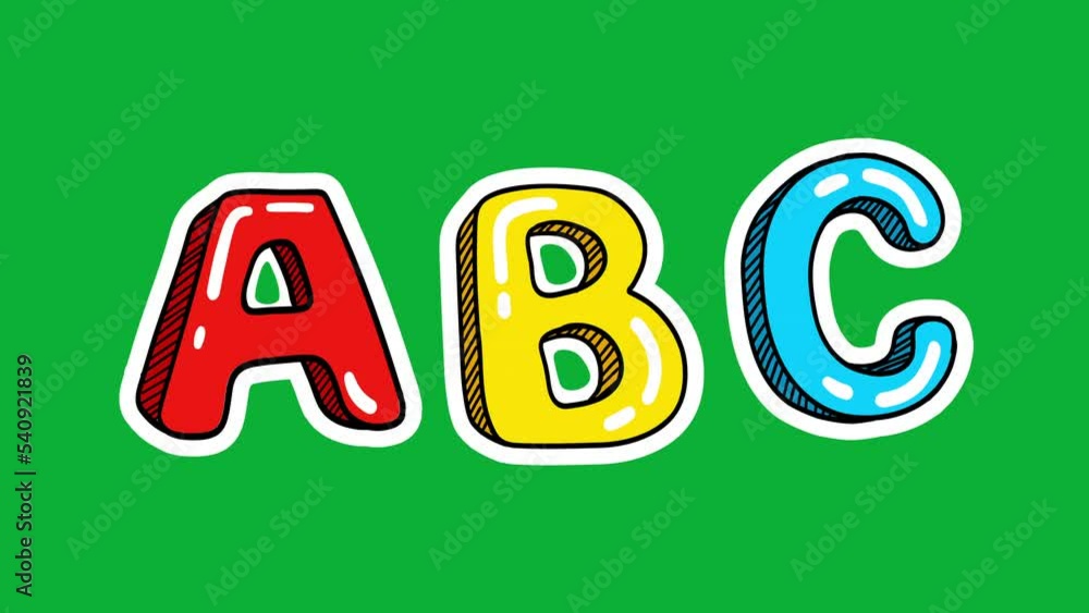 ABC Hand Drawn Animated Letters, Motion Alphabet Stickers, kids abc ...