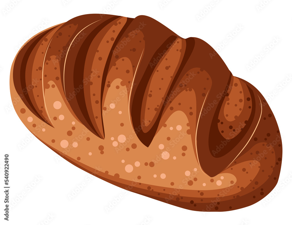 Flat illustration of a bread isolated on a transparent background. PNG ...