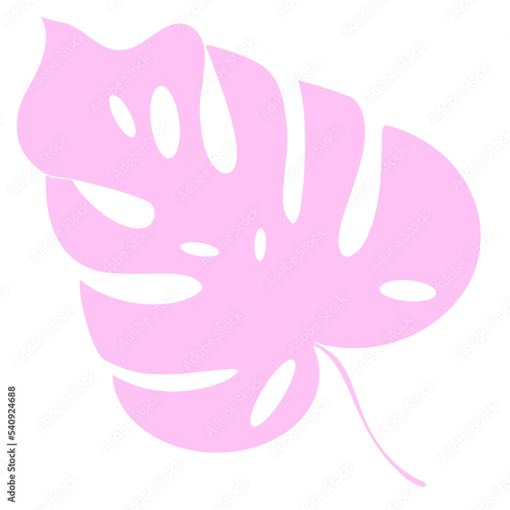 simple design element clipart illustration plant leaf tropical monstera ...