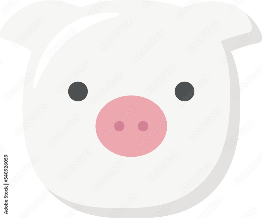 Cartoon pig face Vector illustration Stock Vector | Adobe Stock